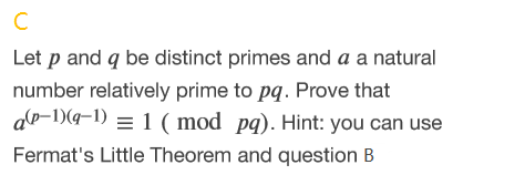 Solved А Let a, b be two integers and let p, be two distinct | Chegg.com