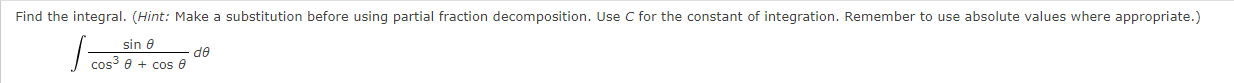 Solved Find the integral. (Hint: Make a substitution before | Chegg.com