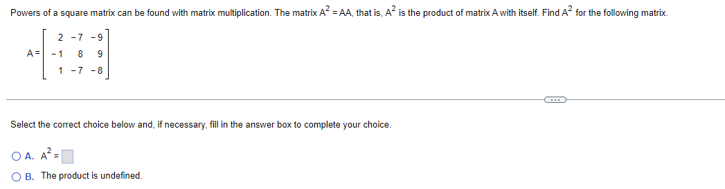 Solved Powers of a square matrix can be found with matrix | Chegg.com