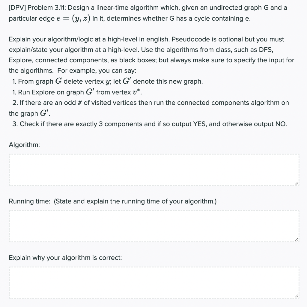 Solved Dpv Problem 311 Design A Linear Time Algorithm 8300