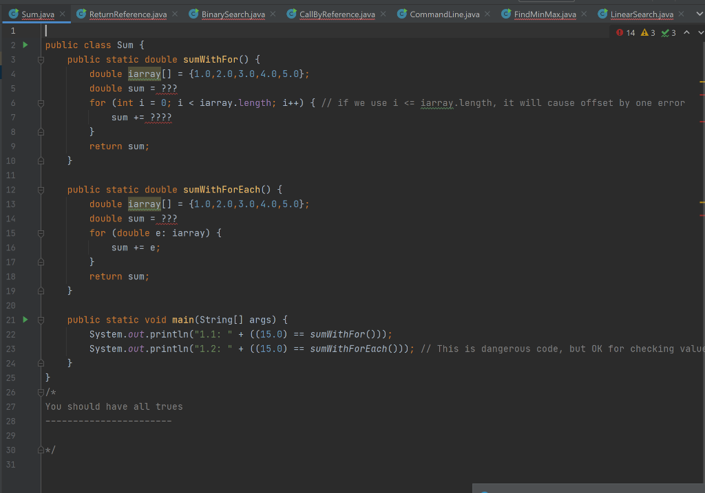 Solved I need help finishing these lines of java code. I was | Chegg.com
