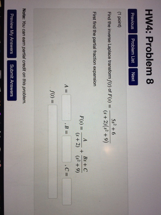 Solved Hw4 Problem 8 Previous Problem Listnext 1 Point 