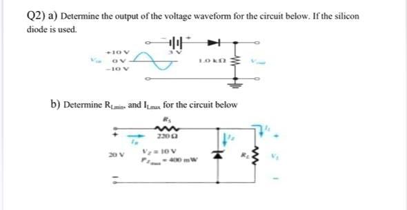 Solved Q2) a) Determine the output of the voltage waveform | Chegg.com