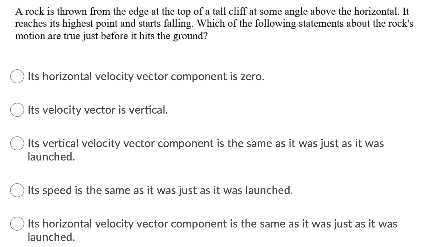 Solved A rock is thrown from the edge at the top of a tall | Chegg.com