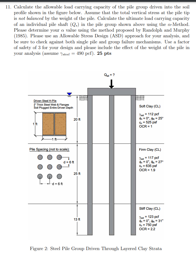 Solved 11. Calculate the allowable load carrying capacity of | Chegg.com