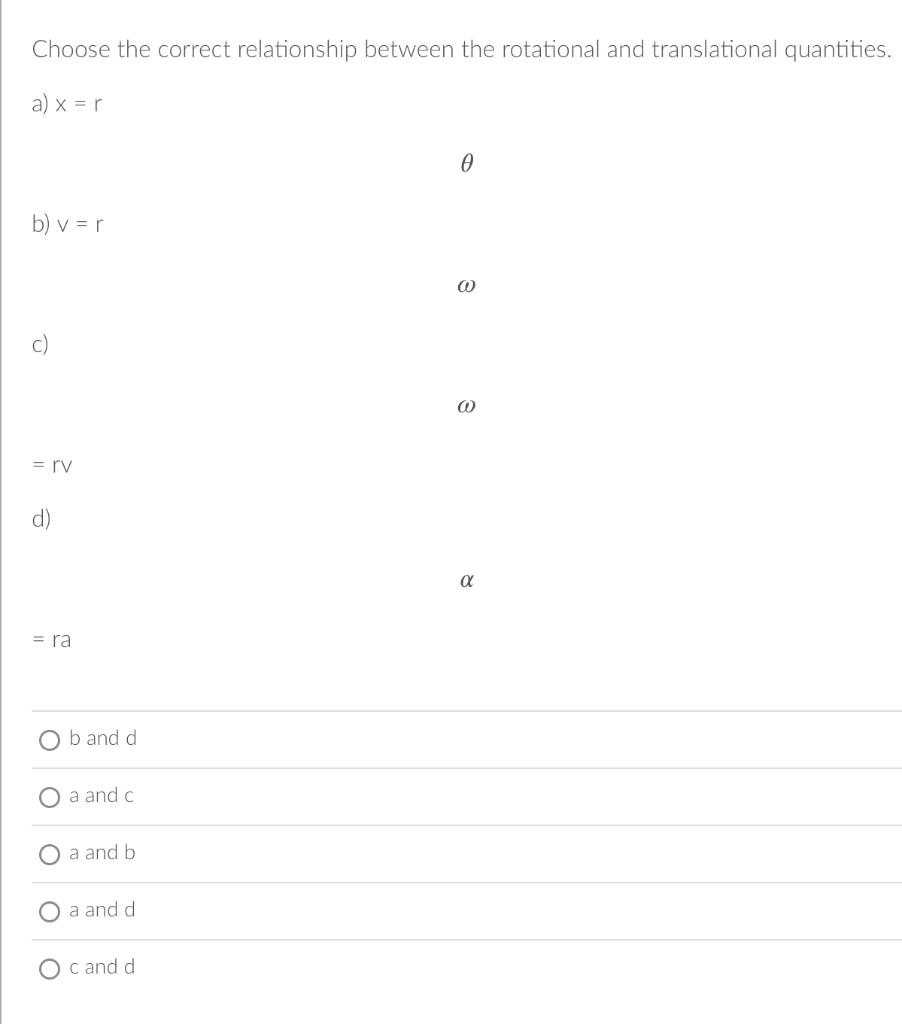Solved Choose the correct relationship between the | Chegg.com