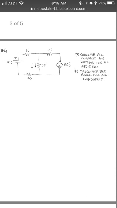 Solved 6:15 AM 숱 metrostate-bb.blackboard.com .ill AT&T令 3 | Chegg.com