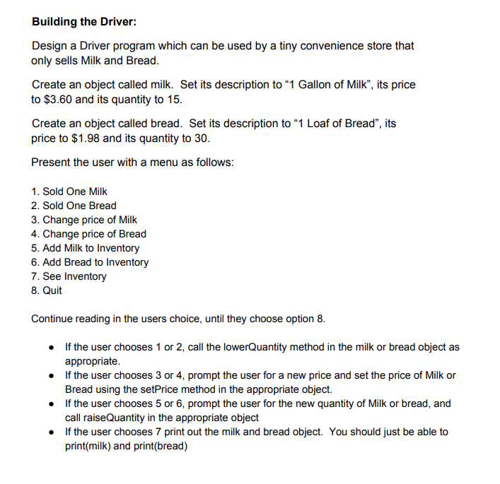 Solved Build the StockItem Class: Design and implement a | Chegg.com