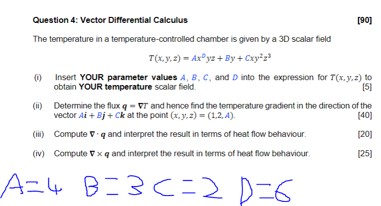 Solved [90] Question 4: Vector Differential Calculus The | Chegg.com