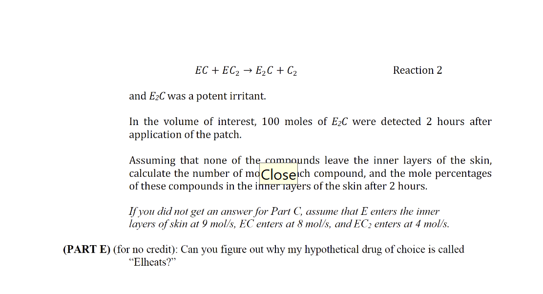 Solved PROBLEM ONE: Elheats (E) was designed to be loaded | Chegg.com