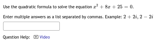 Solved = Use the quadratic formula to solve the equation x2 | Chegg.com