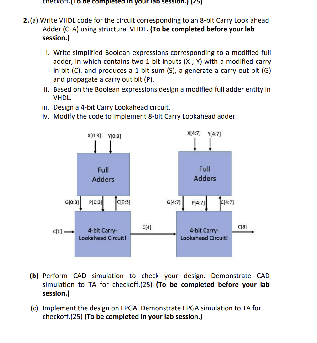 Solved 2 A Write Vhdl Code For The Circuit Corresponding 