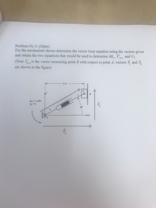 Solved Problem No 3: (20pts) For the mechanism shown | Chegg.com