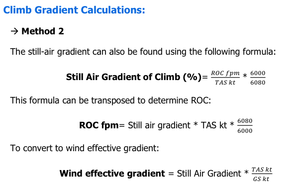 Solved Climb Gradient Calculations: → Method 2 If the | Chegg.com