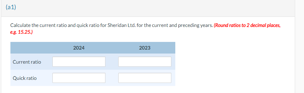 Solved The following amounts were reported by Sheridan Ltd. | Chegg.com