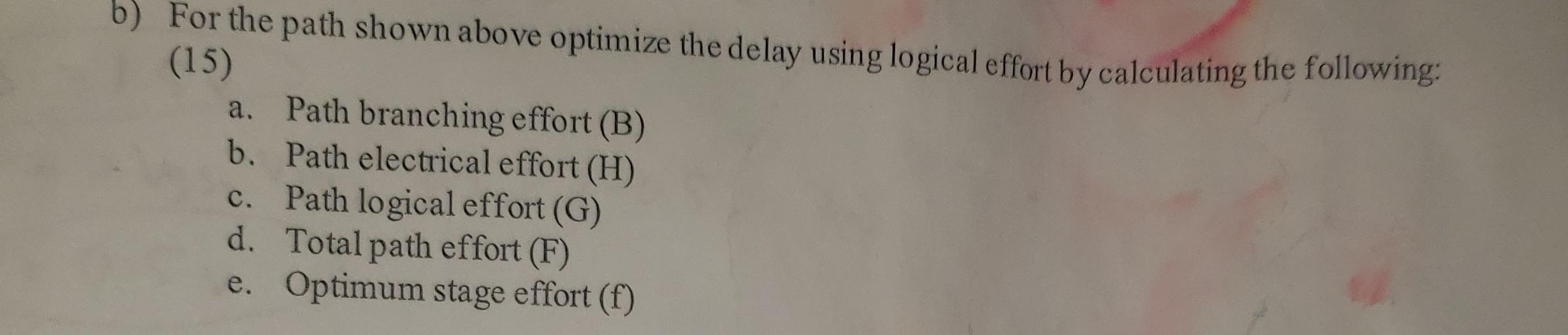 Solved 3. (20 points) a) Find the logical effort of the gate | Chegg.com