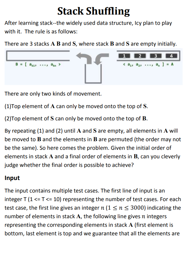 Solved Stack Shuffling After learning stack-the widely used | Chegg.com