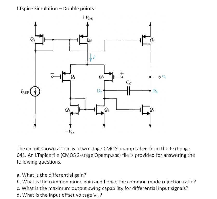 Solved LTspice Simulation - Double points +VDD Qs म Q2 +1 Vo | Chegg.com