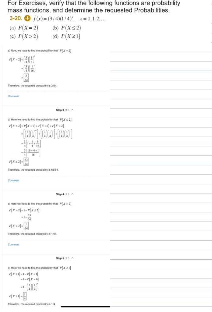 Solved 3 42 Determine The Cumulative Distribution Function