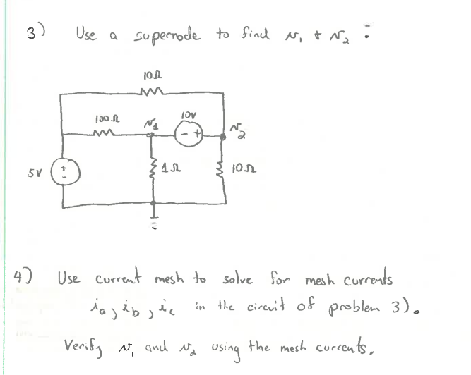 Solved 3) Use a supernode to find i, ora: Ion 1902 No es 42 | Chegg.com
