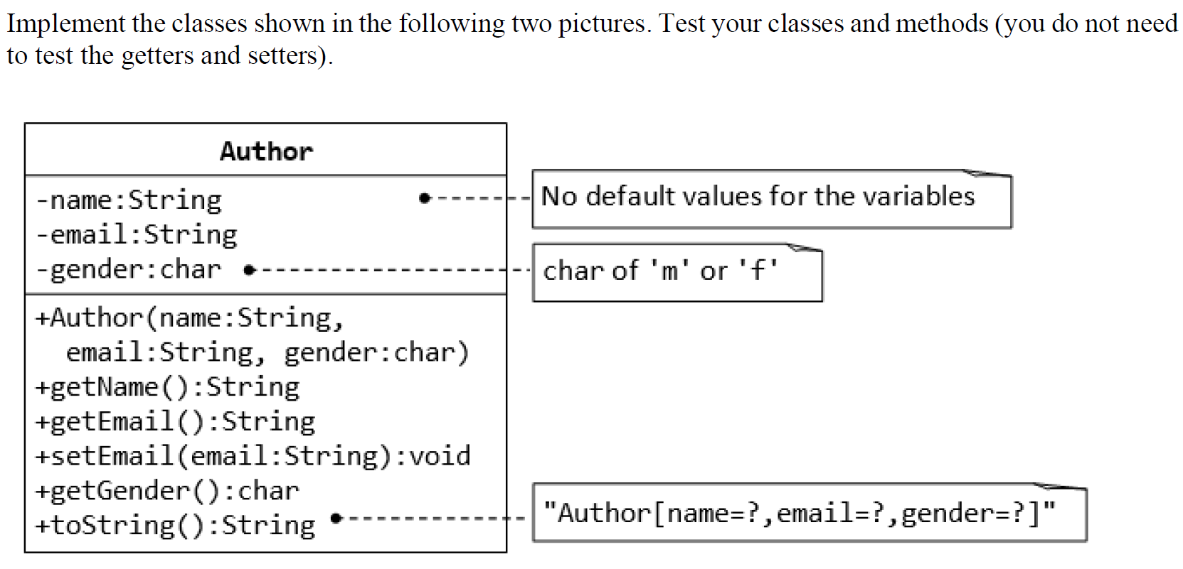 Solved Implement the classes shown in the following two | Chegg.com