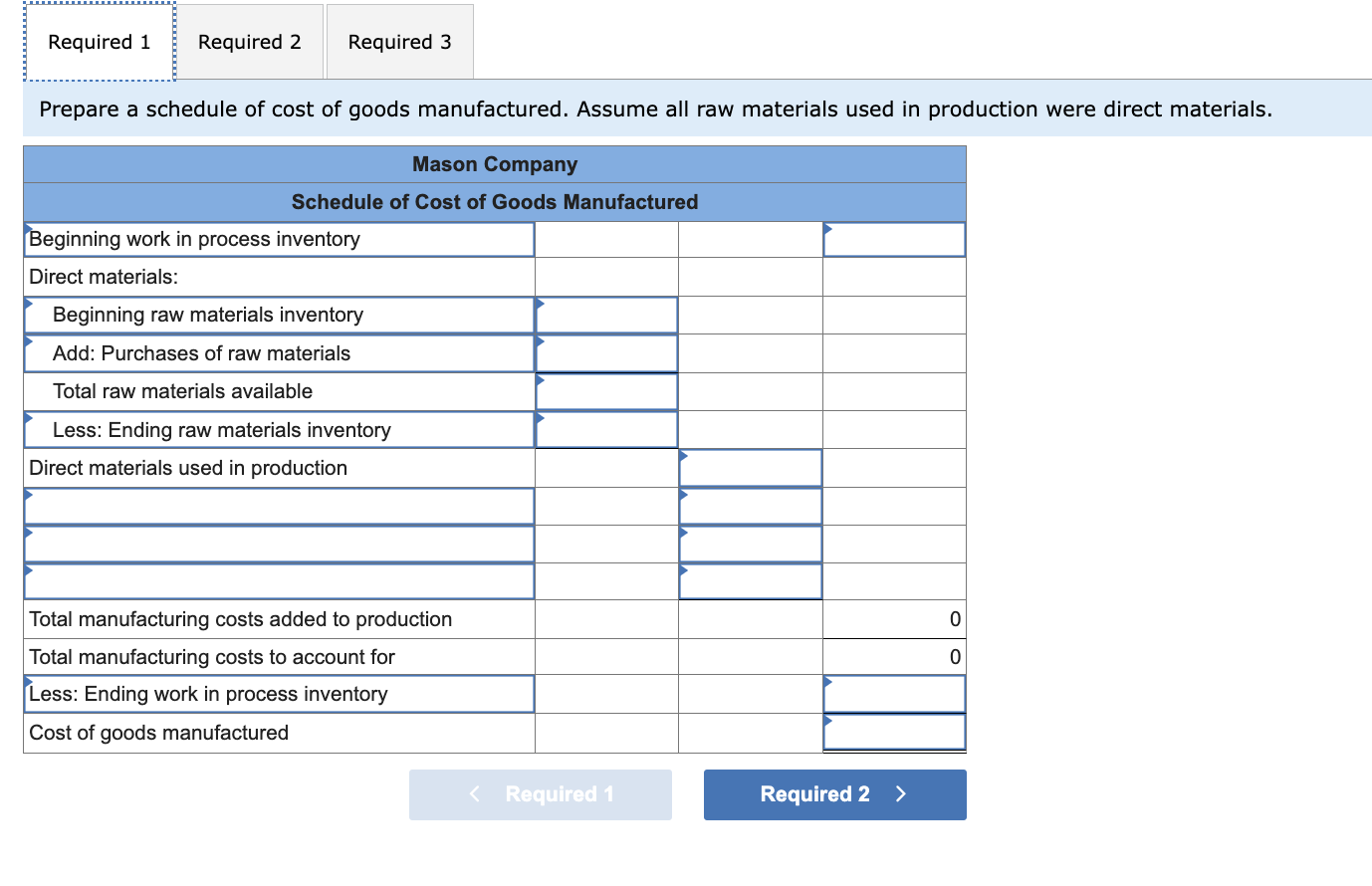 Solved \begin{tabular}{|l|l|l|} Required 1 & Required 2 & | Chegg.com