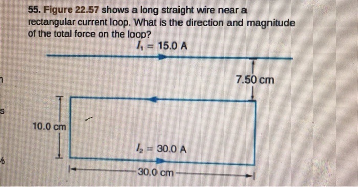 Solved Shows a long straight wire near a rectangular current | Chegg.com