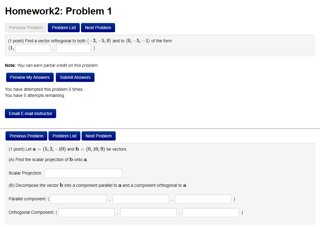 Solved Homework2: Problem 1 Previous Problem Problem List | Chegg.com