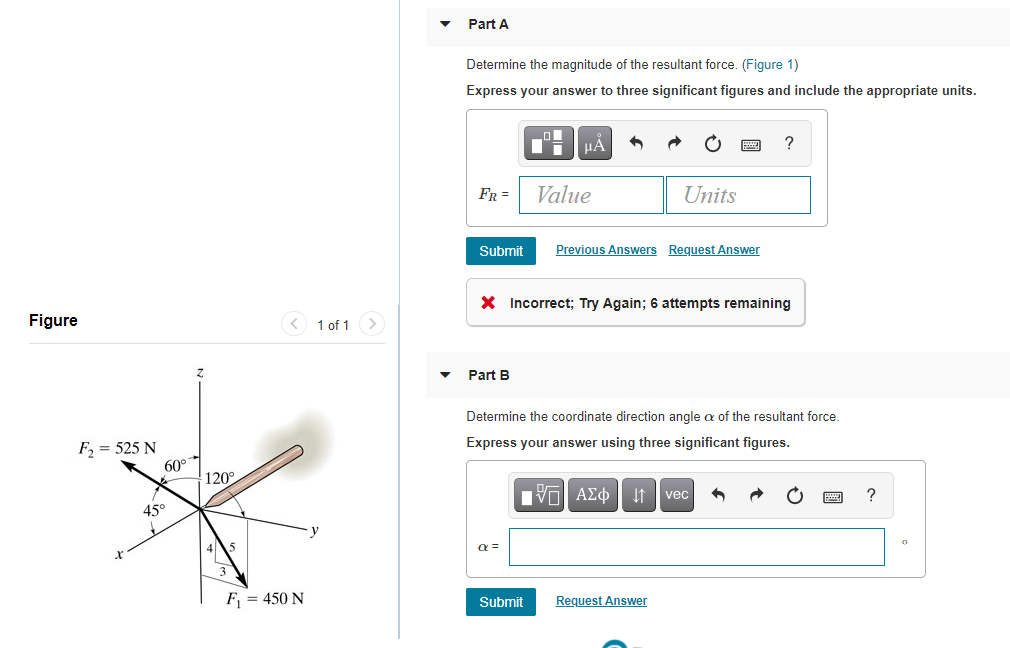 Solved Part A Determine the magnitude of the resultant | Chegg.com