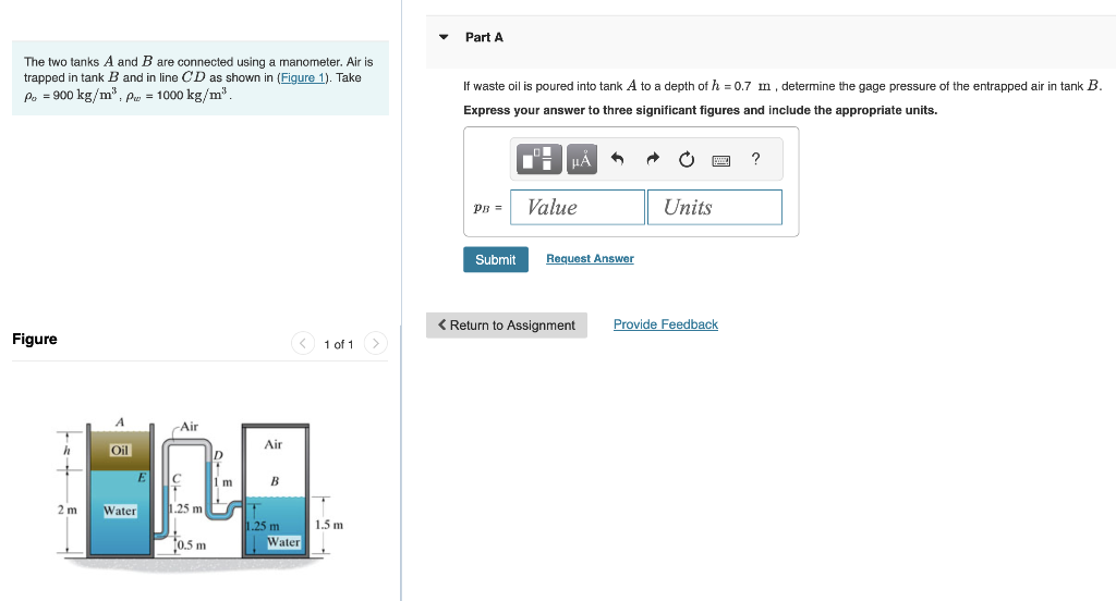Solved The two tanks A and B are connected using a | Chegg.com