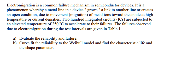 Electromigration is a common failure mechanism in | Chegg.com