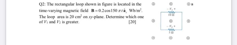 Solved o . Q2: The rectangular loop shown in figure is | Chegg.com