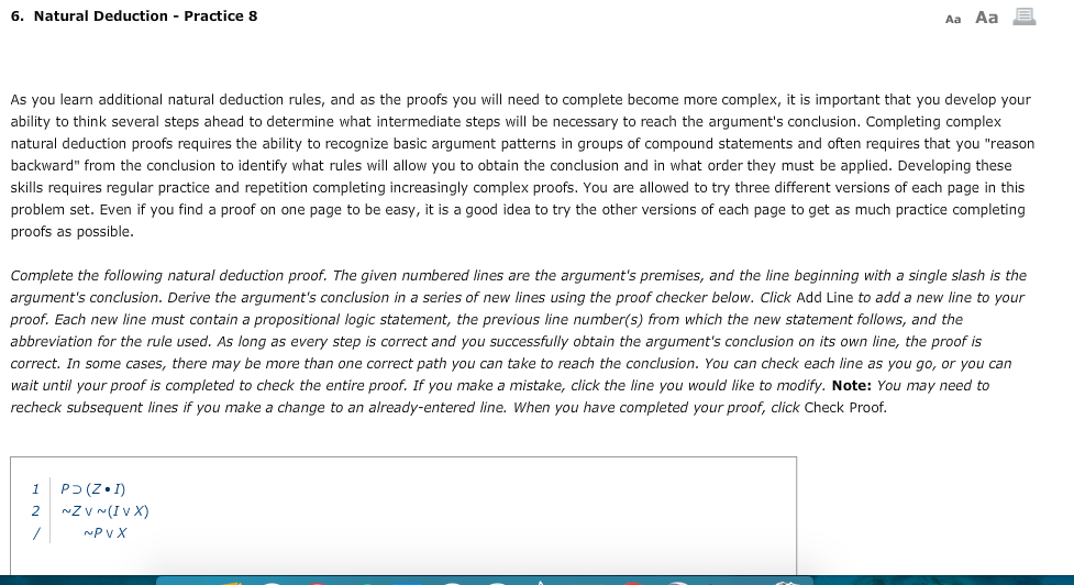 Solved Natural Deduction- Practice 8 (Proof) -Rules of | Chegg.com