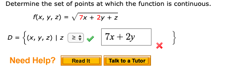 Solved Determine the set of points at which the function is | Chegg.com