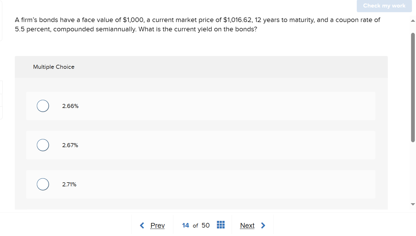 Solved A firm's bonds have a face value of $1,000, a current | Chegg.com
