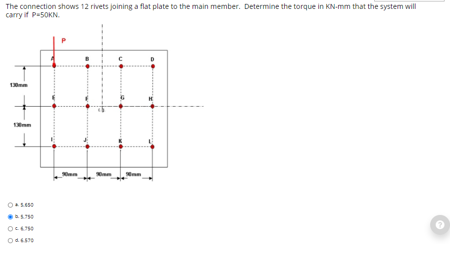 Solved The connection shows 12 rivets joining a flat plate | Chegg.com
