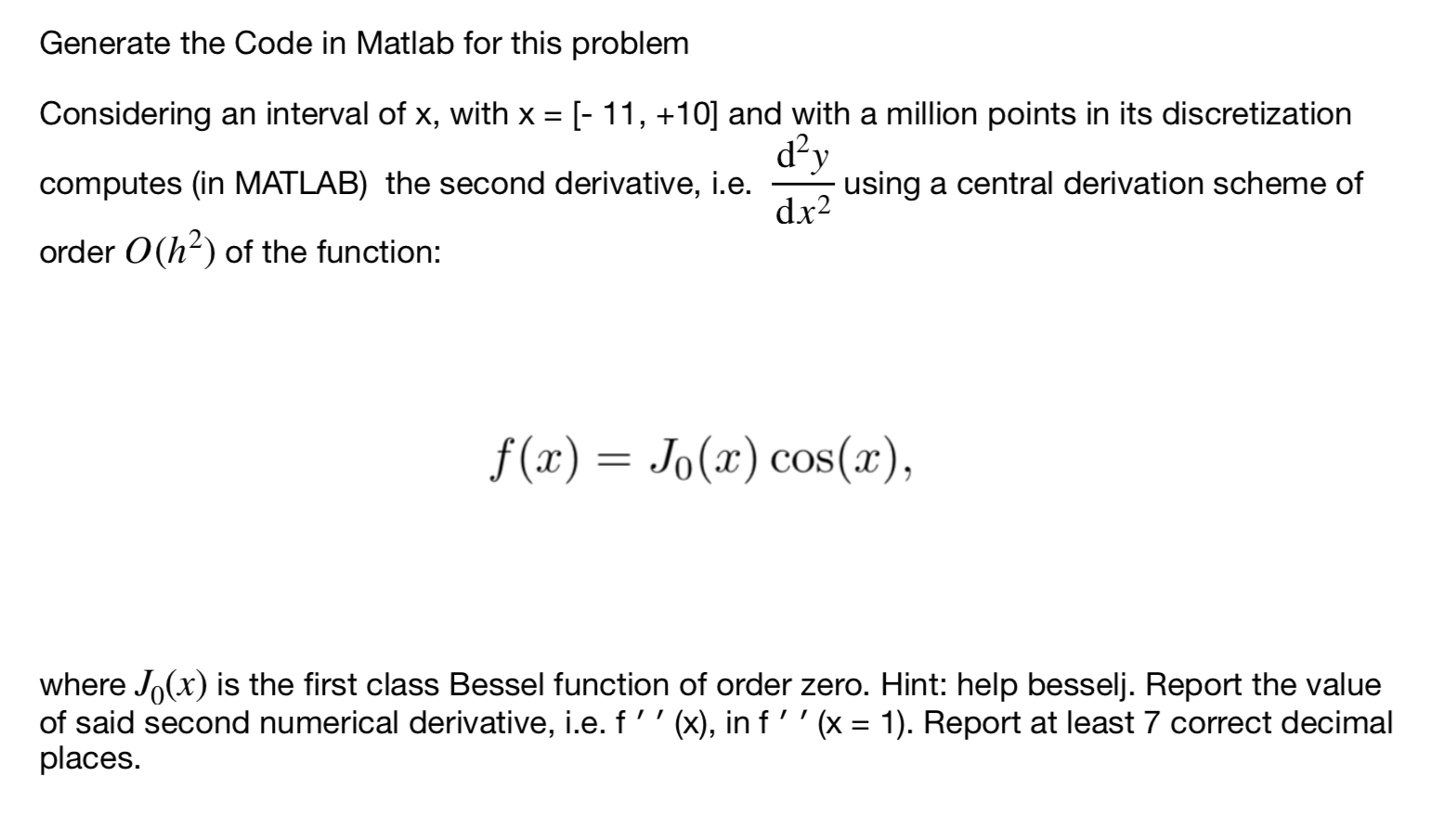 Solved Generate the Code in Matlab for this problem | Chegg.com