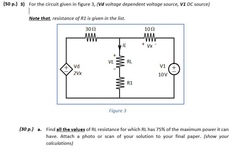 Solved (50 p.) 3) For the circuit given in figure 3, (Vd | Chegg.com