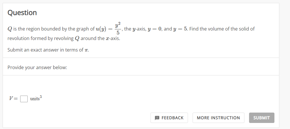 Solved QuestionQ ﻿is the region bounded by the graph of | Chegg.com