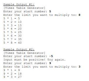 Solved Assignment4A: Times Tables! In elementary school, you | Chegg.com