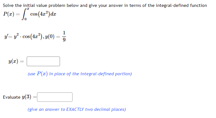 Solved Solve the initial value problem below and give your | Chegg.com