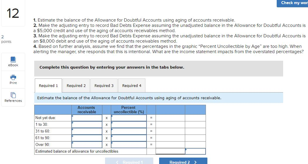 Solved Tableau DA 7-3: Mini-Case, Aging of receivables | Chegg.com