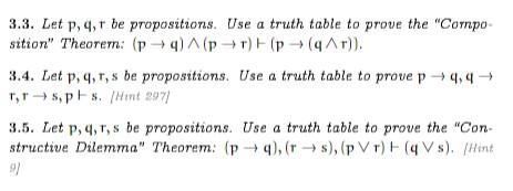 Solved 3.3. Let p, q, r be propositions. Use a truth table | Chegg.com