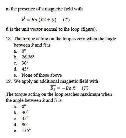 Solved Q18-19. Given a current loop at rz plane with | Chegg.com