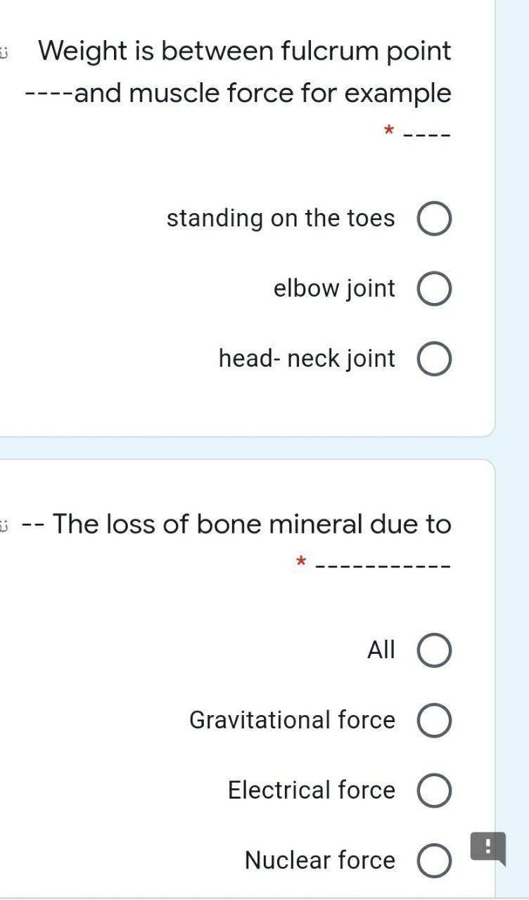 ü Weight is between fulcrum point ----and muscle | Chegg.com
