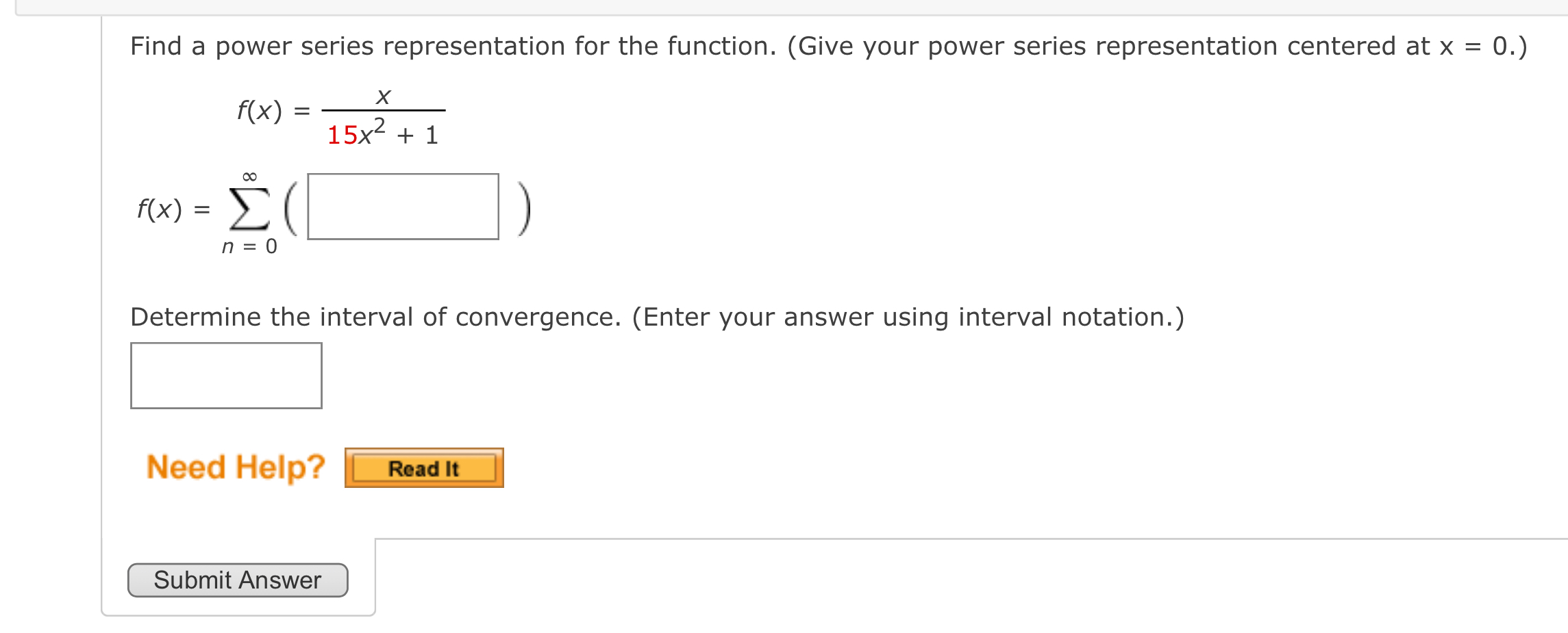 x=0. ﻿Determine the interval of ﻿convergence. (Enter | Chegg.com