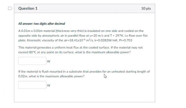 Solved Question 1 10 pts All answer two digits after decimal | Chegg.com