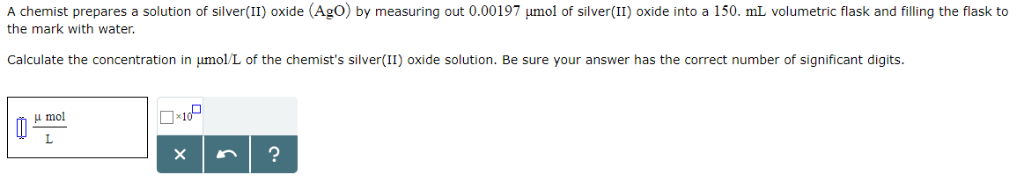 Solved A chemist prepares a solution of silver(II) oxide | Chegg.com