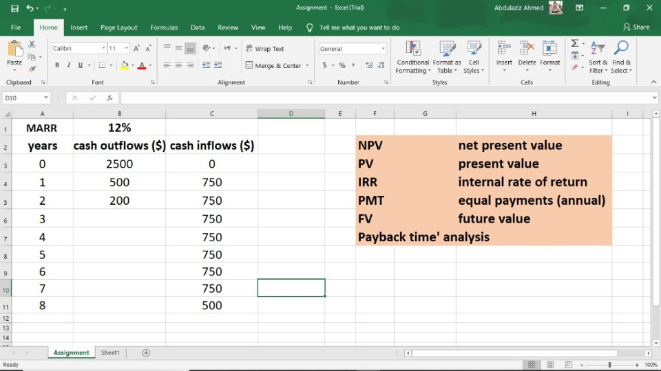 Solved How to calculate NPV, PV, IRR, PMT, FV, and payback | Chegg.com
