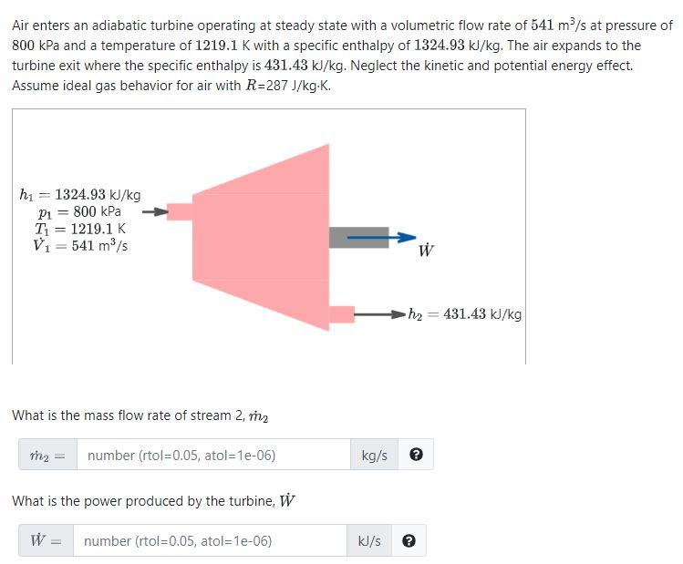 Solved Air Enters An Adiabatic Turbine Operating At Steady